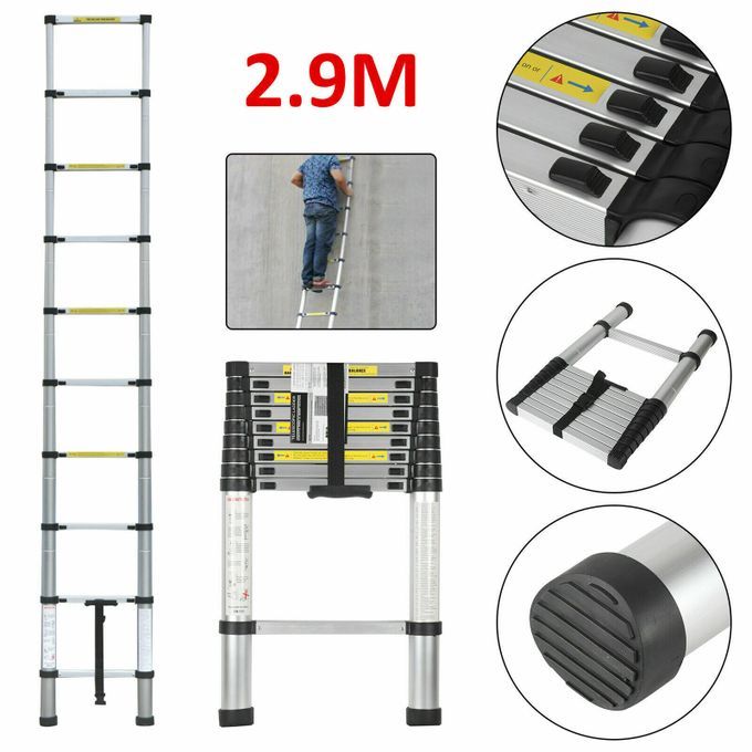 Aluminum 2.9m Telescopic Extension Step Ladder – ANNASCO TRADERS