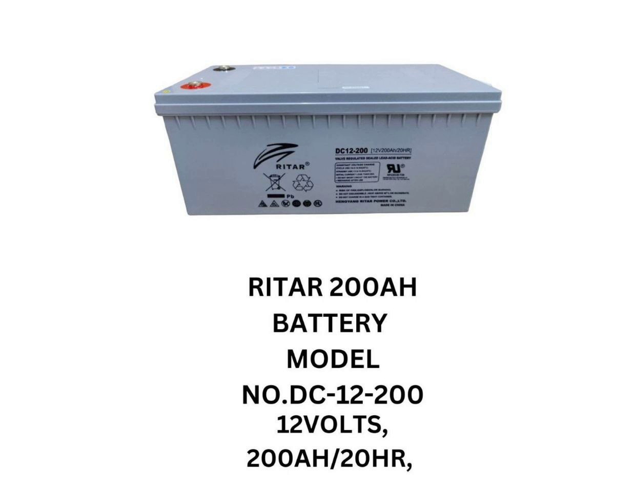 Ritar 200 AH SOLAR BATTERY GEL BATTERY – ANNASCO TRADERS