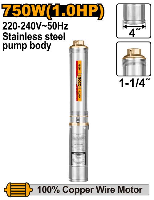 Ingco 4″ Deep well pump :750W(1.0HP) – ANNASCO TRADERS